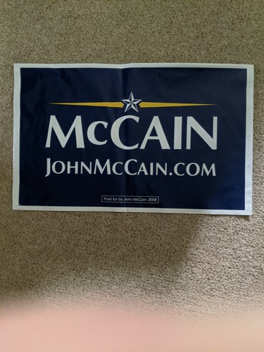 JOHN McCAIN for President Official Poly Bag Lawn Sign - 2008 - 26x16 ...