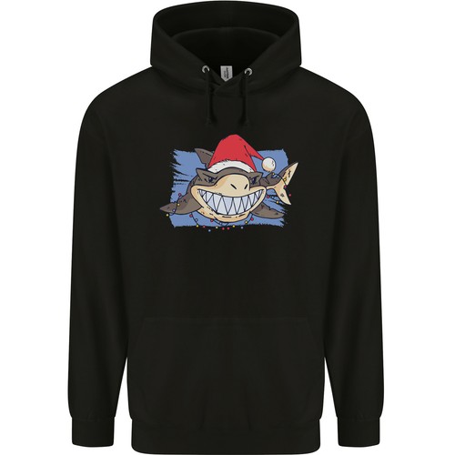 Un Noël Shark Portant Chapeau Hommes 80% Coton Capuche | eBay