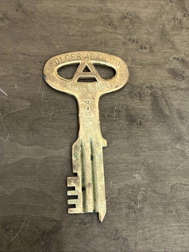 Vintage Folger Adam Company PRISON JAIL Key Joliet Illinois | eBay