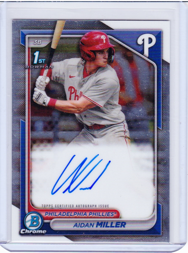 1st Bowman Chrome Auto Autograph Aidan Miller Phillies 2024 Bowman ...