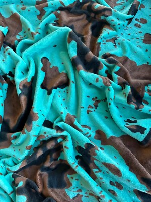 Turquoise Multicolor Cow Print Twin Size Super Soft Flannel Blanket ...