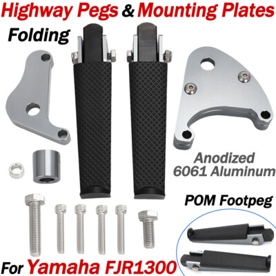 For Yamaha FJR1300 Mounting Plates and Folding Highway Foot Pegs Kit ...