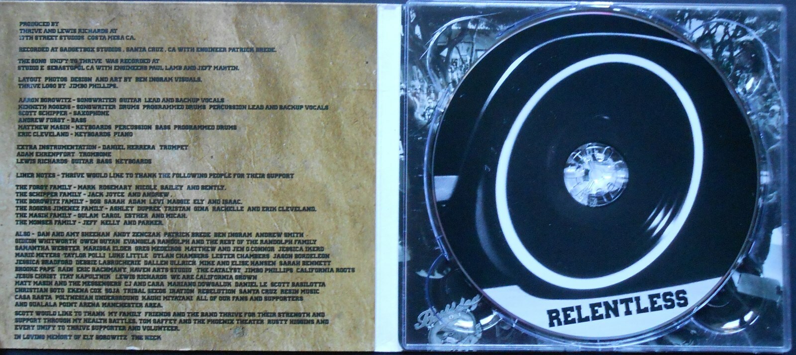 THRIVE BAND AUTOGRAPHED RELENTLESS 2013 CD SANTA CRUZ CALIFORNIA ROOTS | eBay