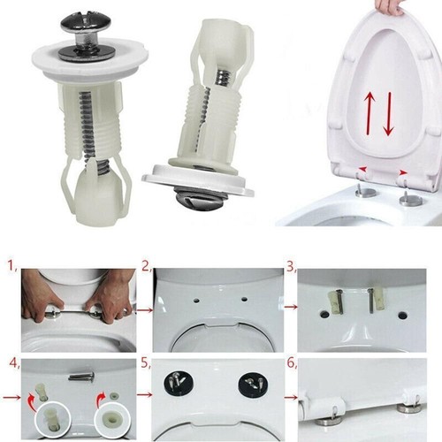 Nylon Metal Fixing Screws Bolts White Bathroom Nut Toilet | eBay
