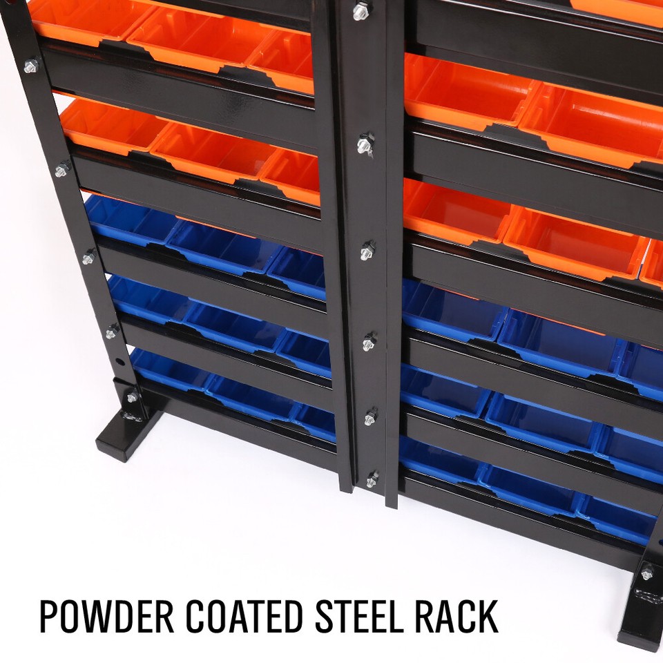 HORUSDY 36pcs Storage Bins 6 Tier Metal Rack Parts Organizer Garage ...