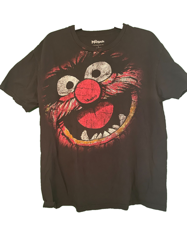 Vintage Elmo Shadow Shirt Men L Black Jim Henson Big Face Sesame Street ...