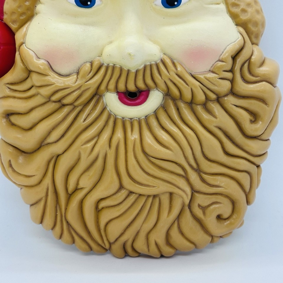 VTG Plastic Musical Santa Head Motion Activated "We Wish You A Merry ...