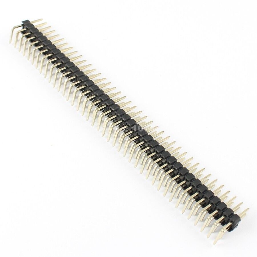 2Pcs 2.54mm Pitch 2x40 Pin 80 Pin Double Row Right Angle Male Header ...