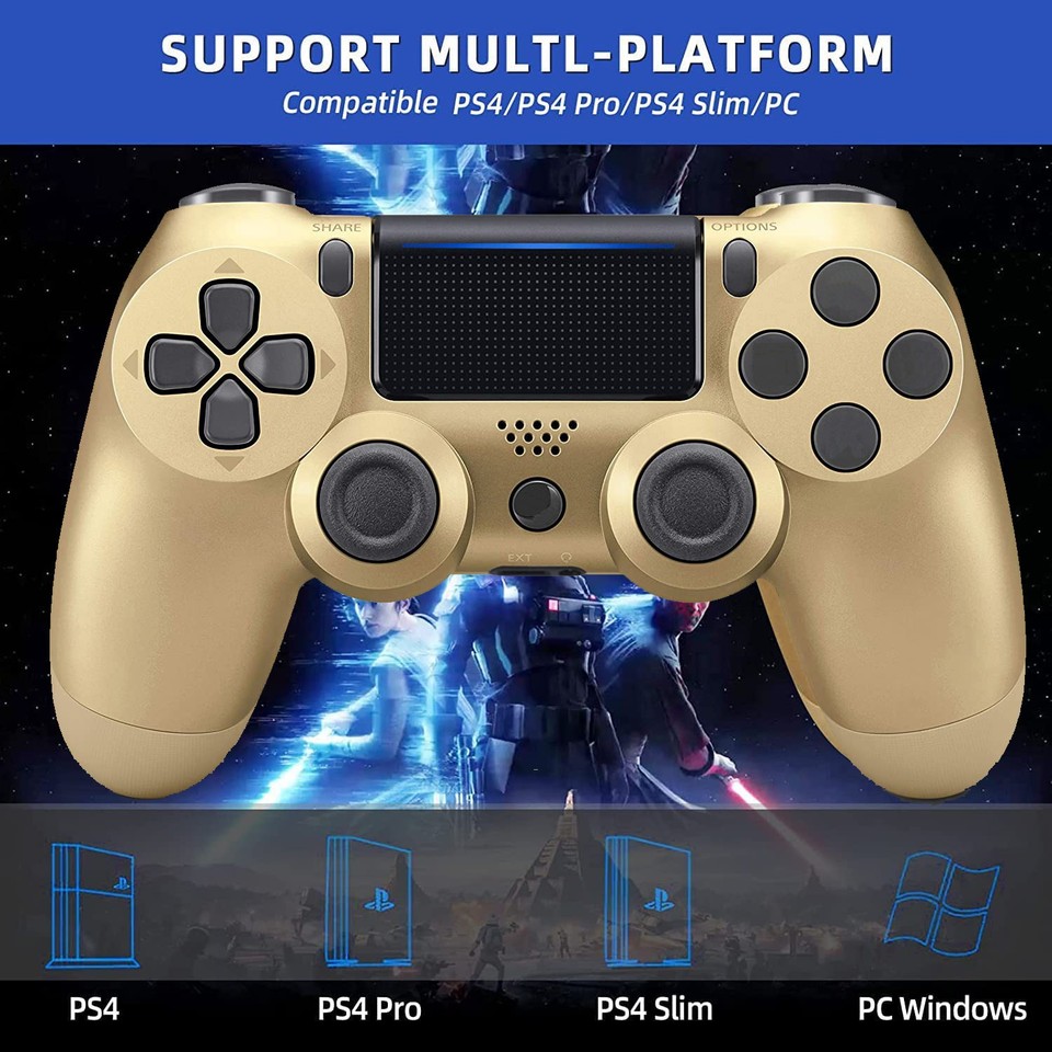 Manette Bluetooth pour PS4/PC Windows/Linux - Gold | eBay