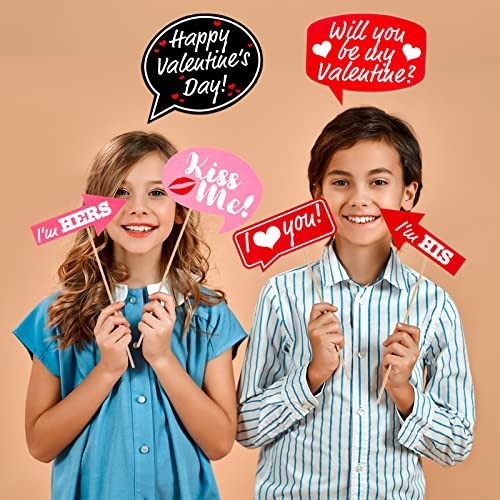 Valentine's Day Photo Booth Props,24Pcs Wedding Photography Props Red ...