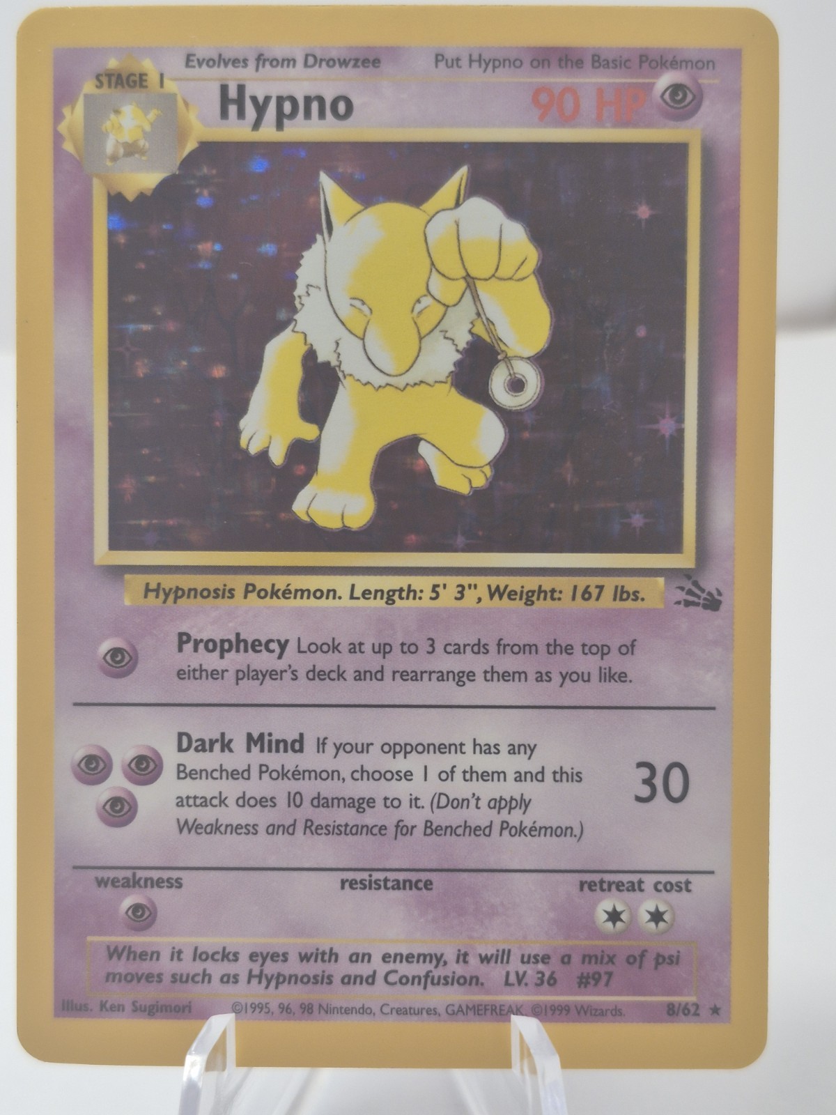 Pokémon TCG Hypno 8/62 Fossil Holo Rare Card Unlimited | eBay
