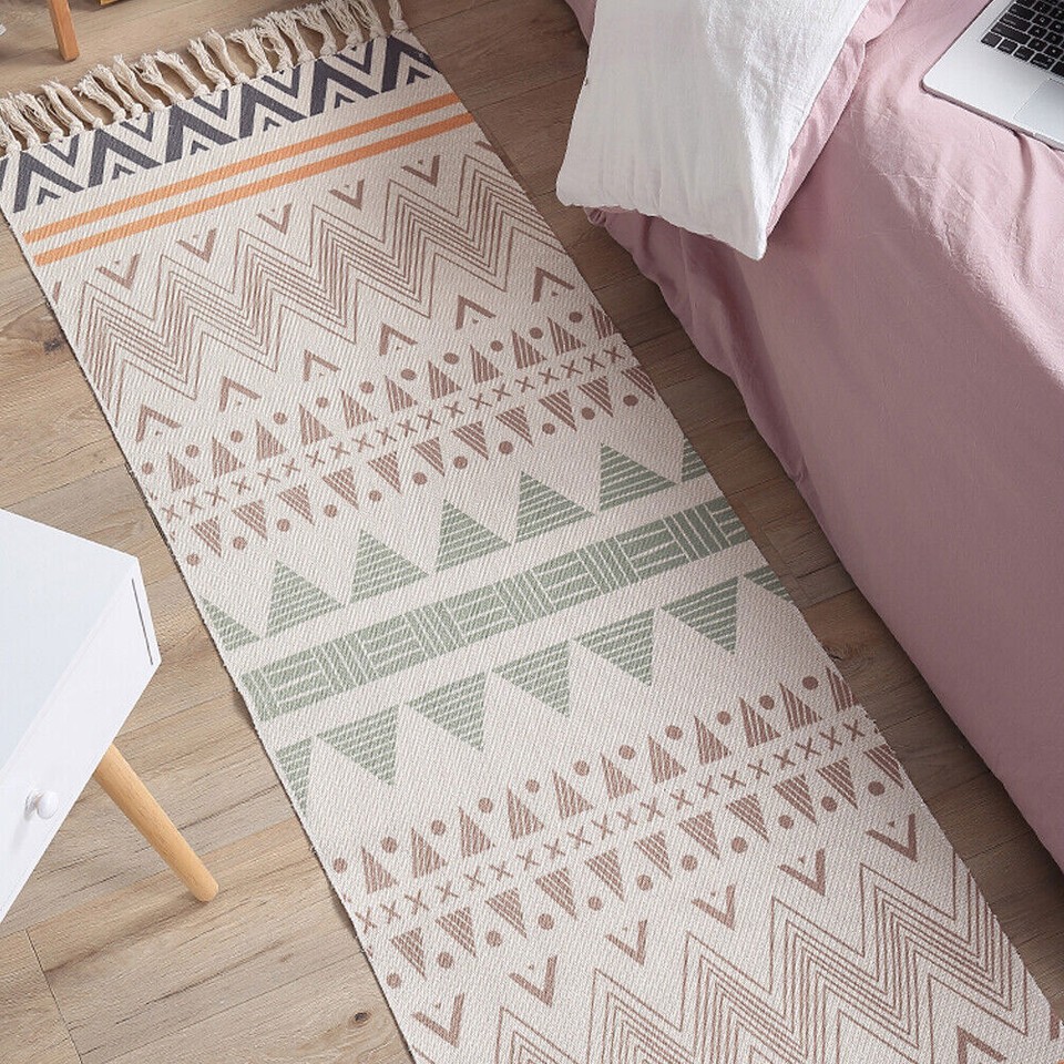 Runner Area Rug for Living Room Macrame Boho Tapestry Tassels Bathroom ...