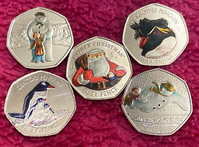 Christmas🤶50p Coins Uncirculated Peter Rabbit Pete Snowman☃️Father Xmas ...