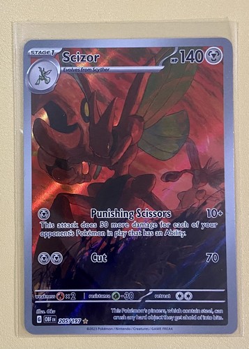 2023 Pokémon Scizor Obsidian Flames Illustration Rare Holo 205/197 Obf ...
