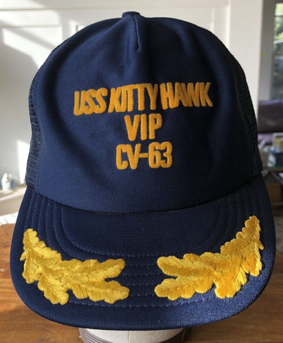 Vintage USS Kitty Hawk "VIP" CV-63 w/ “Scrambled Eggs” Snapback Cap Hat ...