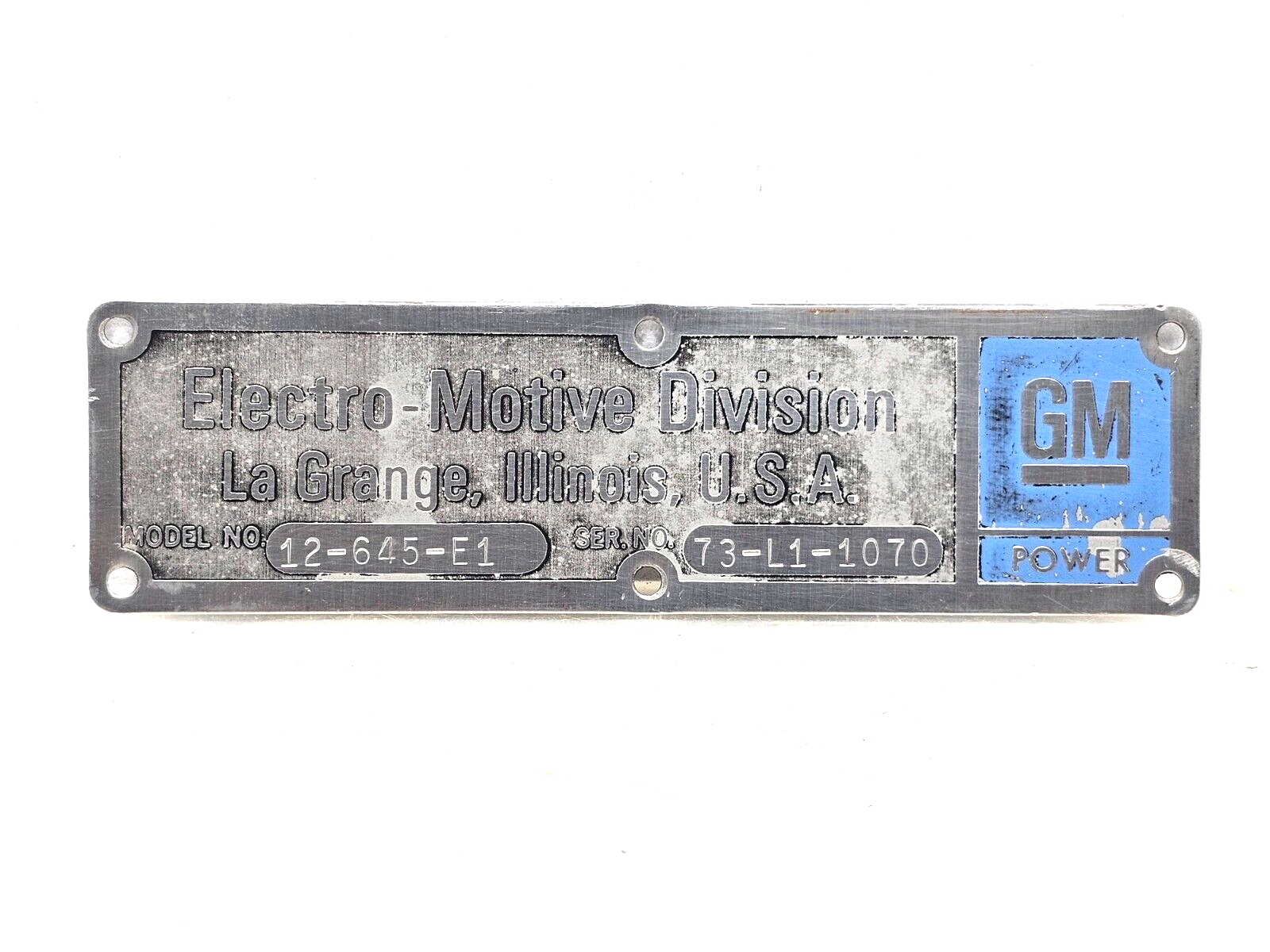 VINTAGE GENERAL MOTORS ELECTRO-MOTIVE DIVISION 12-645-E1 DIESEL ENGINE ...