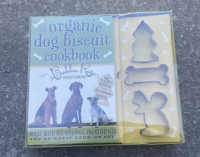 Organic Dog Biscuit Cookbook w/3 Cookie Cutters Dogs Pets Treats- Dog ...