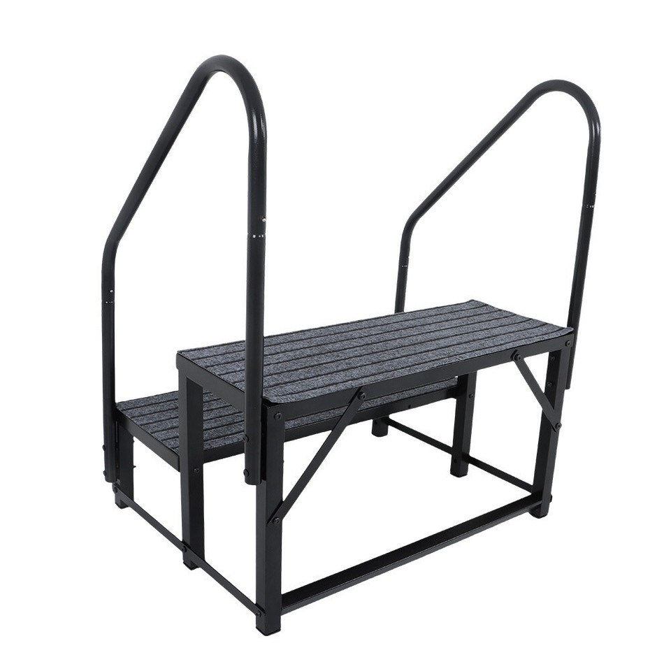660 lbs Load Capacity 2/3/4 Steps RV Steps with 2 Handrails W/Step Mat ...