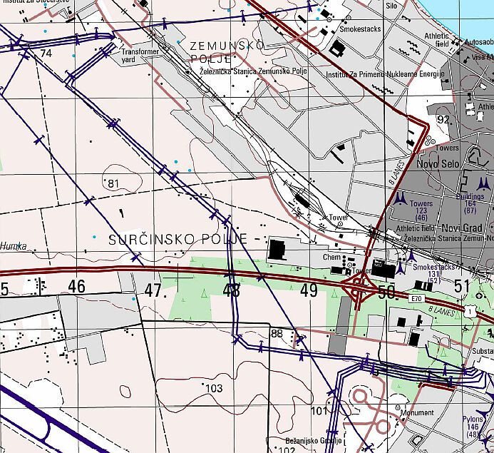 Military Topographic Map Stara Pazova Belgrade West Beograd Serbia ex ...
