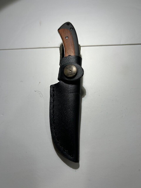 ELK RIDGE FIXED BLADE KNIFE WITH LEATHER SHEATH. BLADE 2.5" | eBay