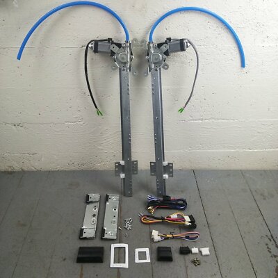 Two 2 Door Street Hot Rat Rod Flat Glass Power Window Kit w Switches ...