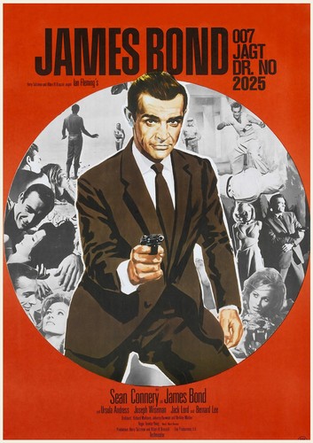 2025 Wall Calendar (12pg) JAMES BOND 007 Vintage Spy Action Movie ...