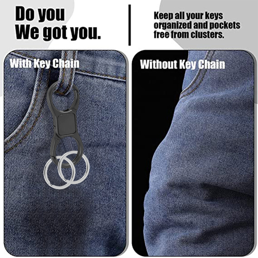 Women Men Business Zinc Alloy Gift Detachable Clip Double End Key Ring ...