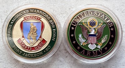 ARMY FORT JACKSON Basic Combat Training VICTORY STARTS CHALLENGE COIN ...