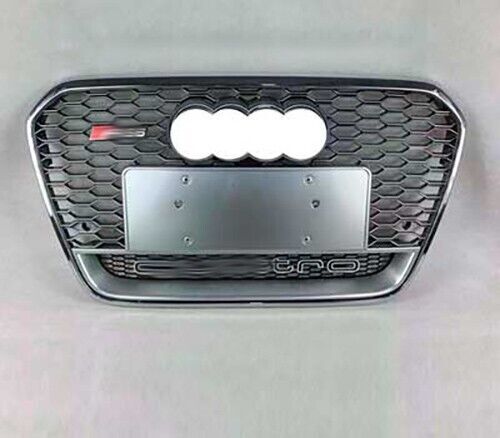 For AUDI A6 C7 RS6 S6 2013 2015 Front Silver Grille Honeycomb Mesh ...