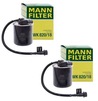 Pair Set of 2 Fuel Filters Mann For Mercedes W204 X204 V212 Sprinter ...