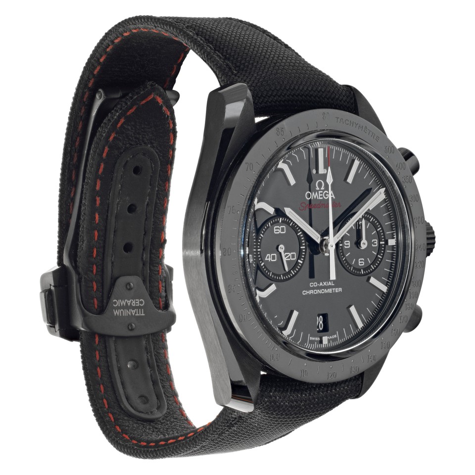 Omega Speedmaster with Ceramic Black dial on fabric strap 44mm ...