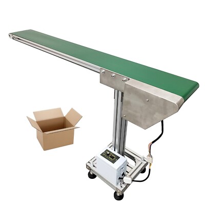 Single Row Leg Small Conveyor Green PVC Belt Aluminum Body 47"×5.9 ...