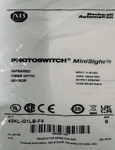 42KL-G1LB-F4 ALLEN BRADLEY Photoelectric Sensor, MiniSight, Infrared Glass Fiber | eBay