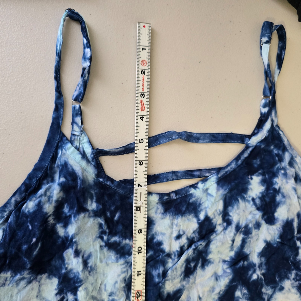 Daisy Island Beach Tie Dye Cover Up Dress Women's L Navy Ice Blue NWT ...