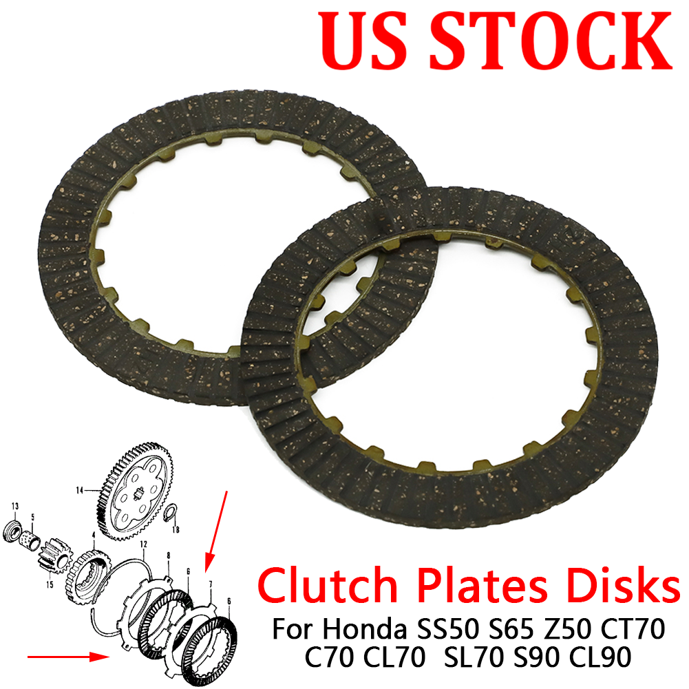 US For Honda Clutch Friction Disk Plate Disc Kit SS50 S65 Z50 CT70 C70 ...