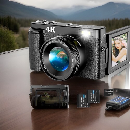4K Ultra HD Camera For Photos Vlogging YouTube 16x Zoom 48.0 Mp 3in ...