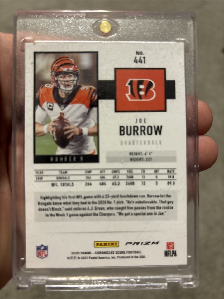 2020 Joe Burrow Panini Chronicles Score Silver Prizm Rookie Refractor ...