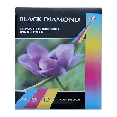 200 Sheets A4 235gsm Black Diamond Double Sided Gloss / Matte Photo ...