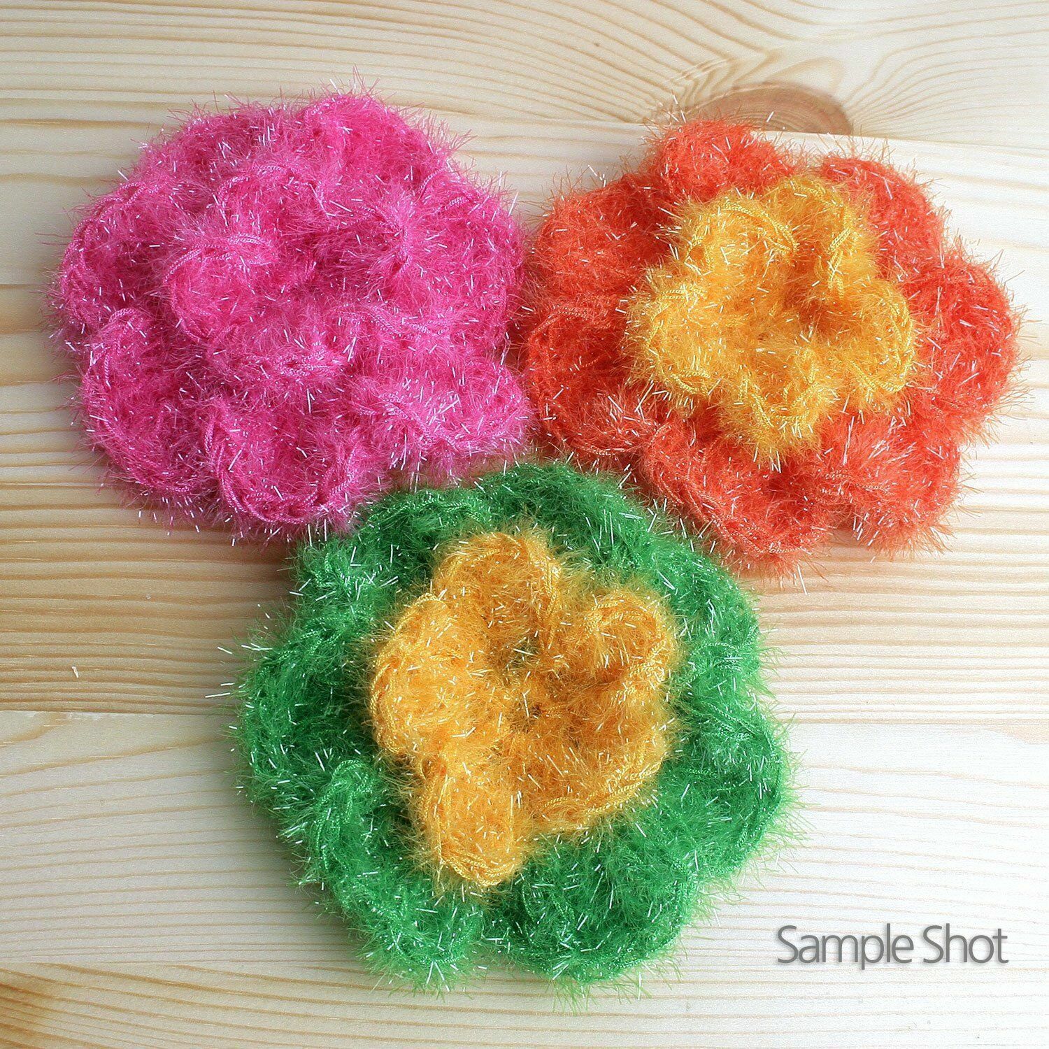 Rainbow Crochet Scrubby Yarn 10 Skeins Assorted Colors 100% Polyester ...