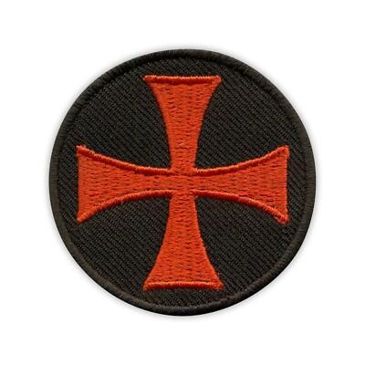 The Templar Cross - round patch, black background Patch/Badge ...
