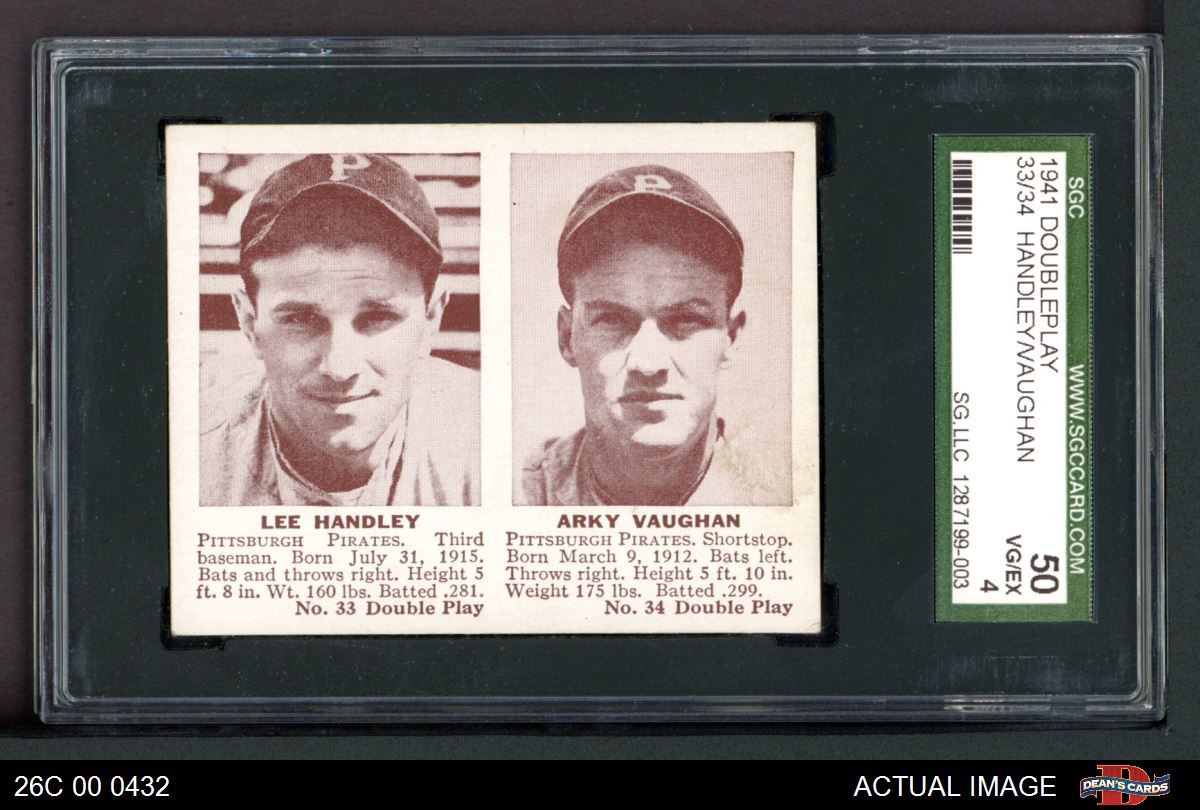 1941 Double Play #33 Lee Handley / Arky Vaughan / 34 Pirates HOF SGC 4 ...