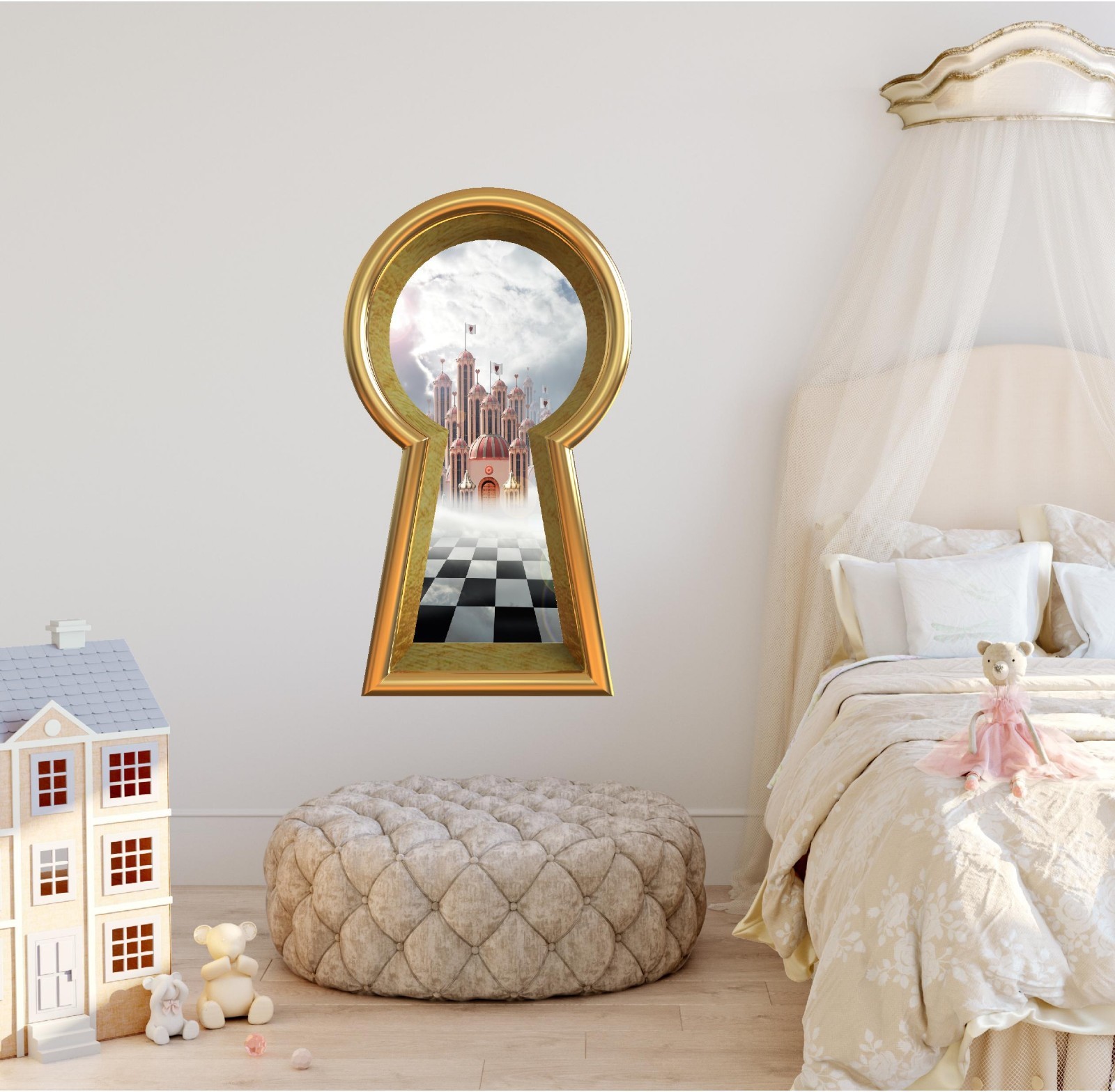 3D Keyhole Wall Decal Queen of Hearts Castle Alice In Wonderland Portal ...