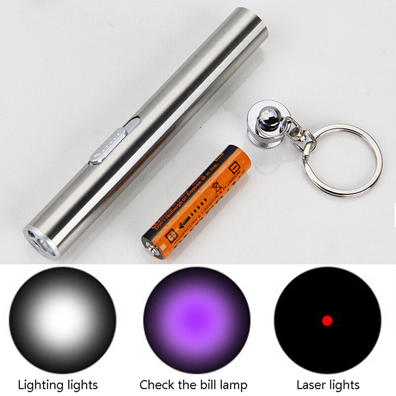 3-In-1 Pet Laser Pointer Cat Laser Toy Red Dot Hunting Lazer torch UV ...