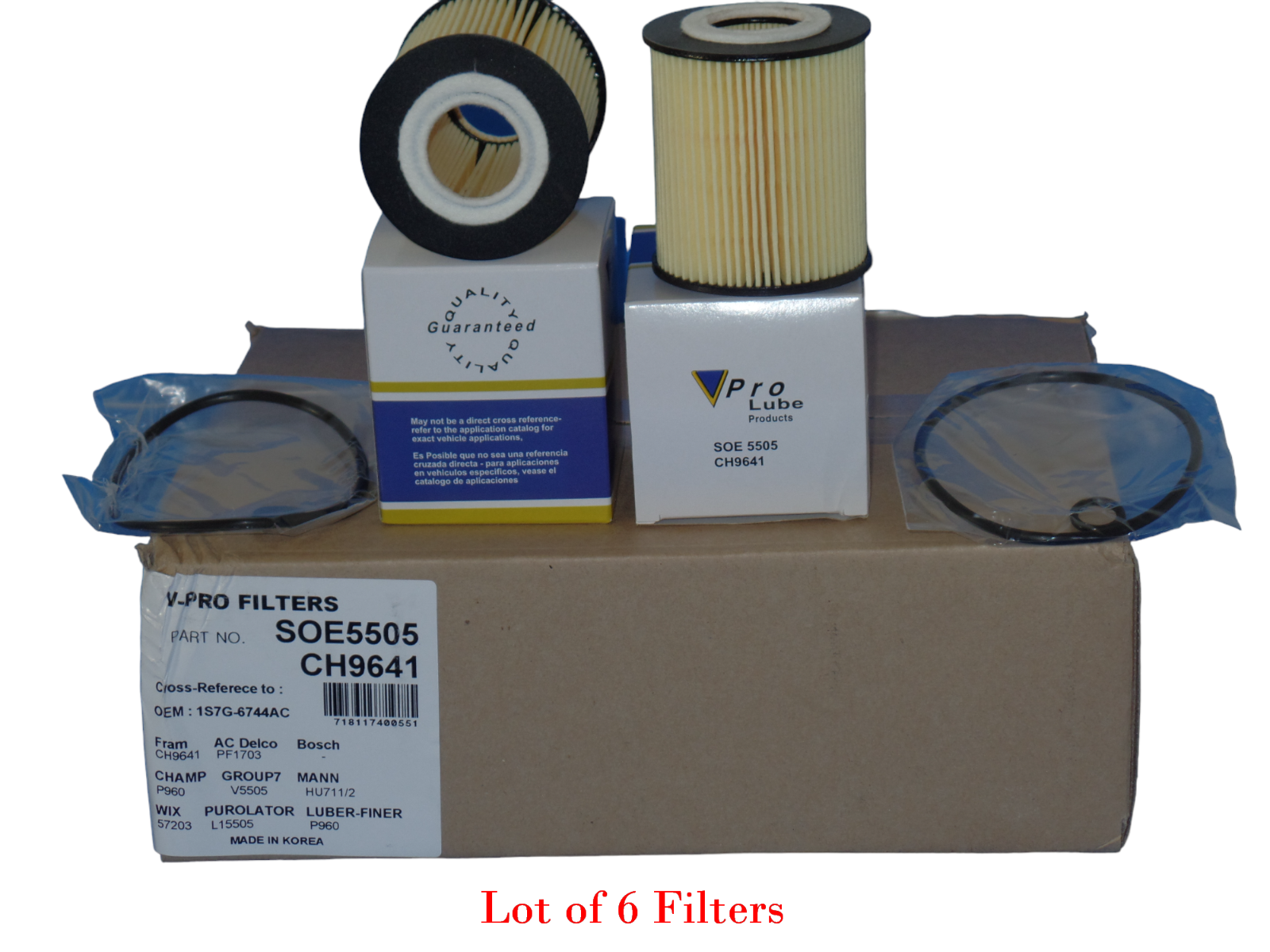 Lot of 6 Engine Oil Filter SOE5505 L15505 57203 Fits Ford Mazda Mercury ...