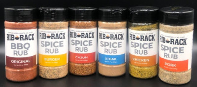 Rib Rack Dry Spice Rub Variety Pack, 6 Count Meat Seasoning, Expires 11 ...