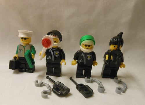 LOT OF 4: LEGO MINI FIGURES POLICE BANKER WITH PROPS 1998-2000 | eBay