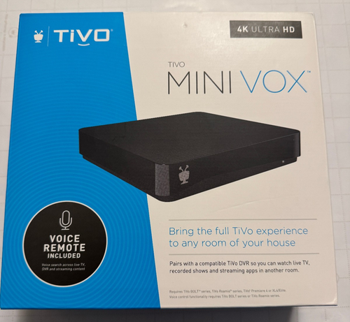 🔹 NEW TiVo Mini Vox 4K Ultra HD Streaming Media Player - Voice Remote ...