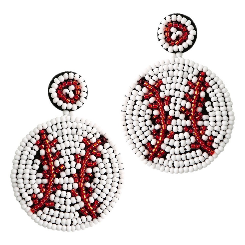 1 Pair Sports Earrings Women Bead Earrings Baseball Drop Earrings ...