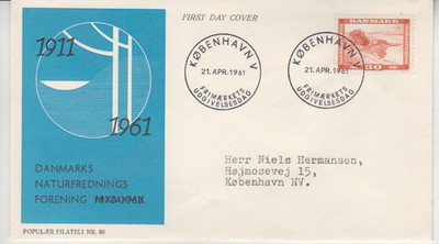 DENMARK : 1961 FDC/ COVER - SCOTT # 381 LANDSCAPE | eBay
