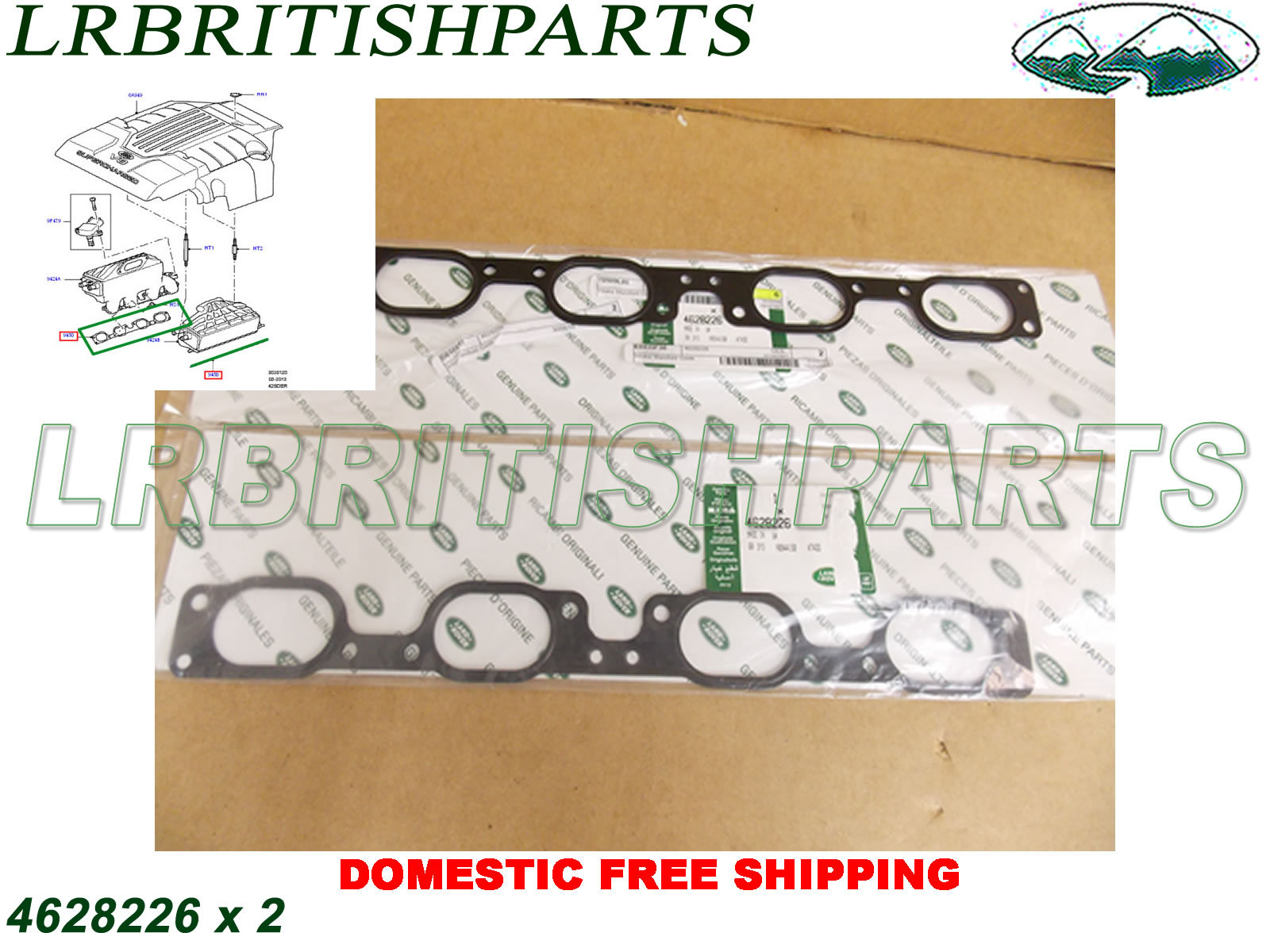 LAND ROVER INLET MANIFOLD GASKET RANGE ROVER 4.2 SPORT 4.2 06-09 SET ...